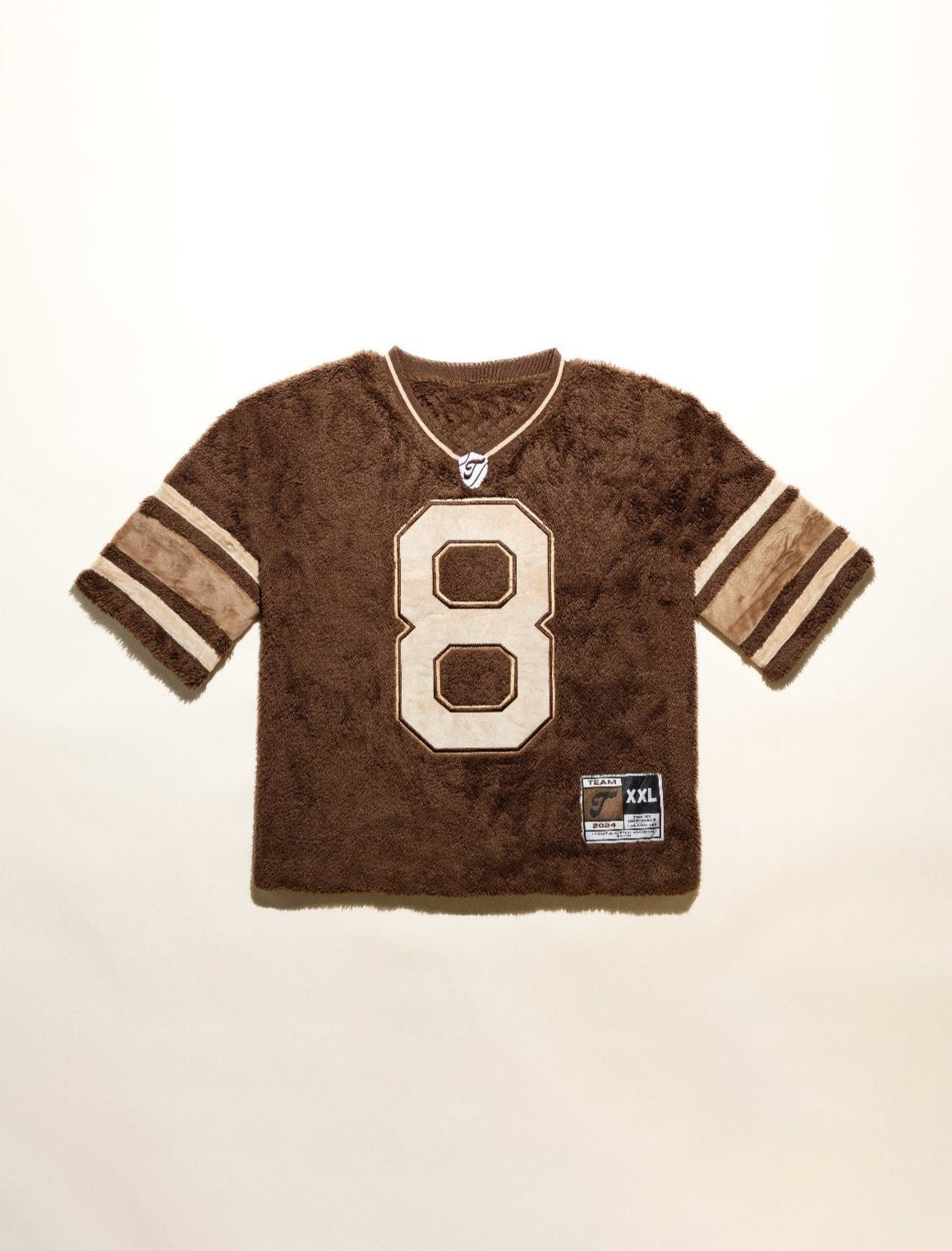 oversized football jersey in brushed fur